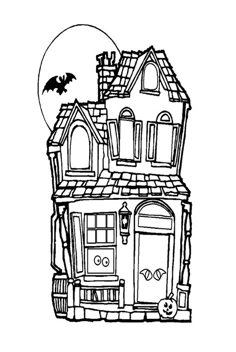 Halloween Haunted House Coloring Pages