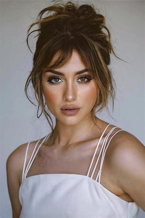 Messy Updo Hairstyles With Bangs Messy Updo Hairstyles With Bangs