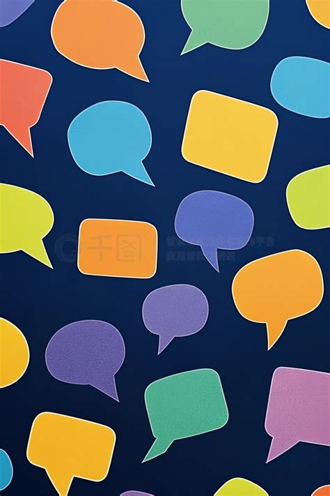 聊天ai数字艺术 聊天简约风深蓝色背景多种颜色对话框排列插画 Ai人像免费下载 Png格式 2688像素 编号71788379 千图网