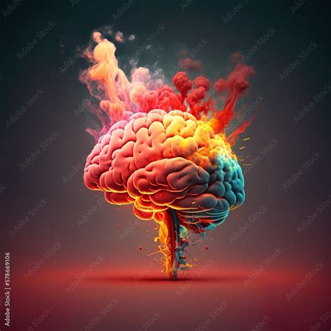 The Human Brain Is Red Hot From High Mental Activity Hot Fire Smokes
