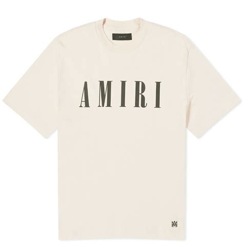 Amiri Mens Core Logo T Shirt In Cream Tan Amiri