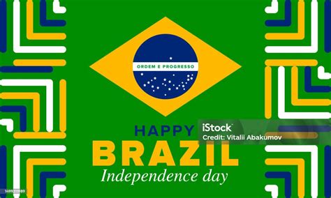 브라질 독립기념일 행복한 국경일 자유의 날 9월 7일 연례 기념 브라질 국기입니다 애국적인 브라질 디자인 포스터 카드 배너 템플릿 배경 벡터 일러스트레이션 0명에 대한 스톡