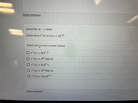 Solved Content attributionQUESTION 14 - 1 ﻿POINTDetermine | Chegg.com