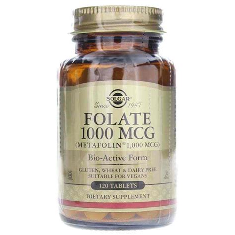 Folate 1000 Mcg As Metafolin Solgar