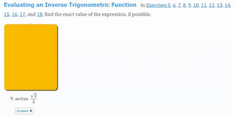 Solved Evaluating An Inverse Trigonometric Function In Chegg