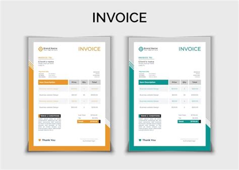 Premium Vector Minimal Invoice Template Vector Design