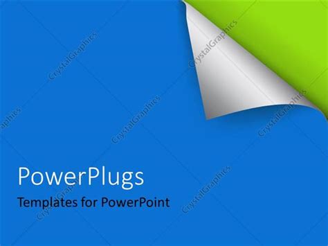 powerpoint template simple page curl depiction with green color 22962