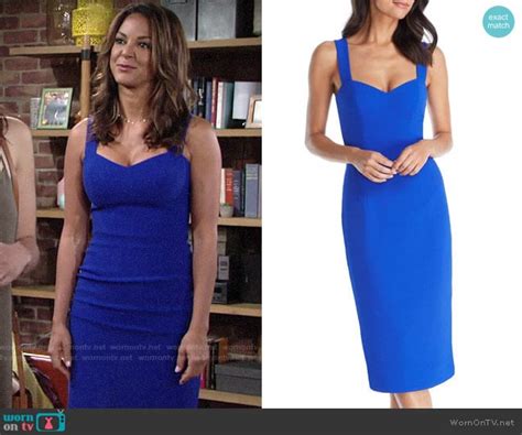 Wornontv Celestes Blue Fitted Dress On The Young And The Restless