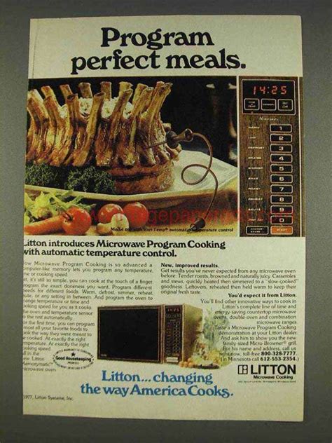 1977 Litton Model 460 Microwave Ad Perfect Meals Dg0549