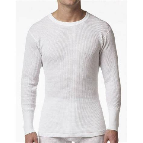 White Waffle Stanfields Mens Premium Cotton Rib Knit Long Sleeve