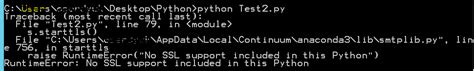Unable To Execute Python File Using Command Prompt Gives Error No Ssl