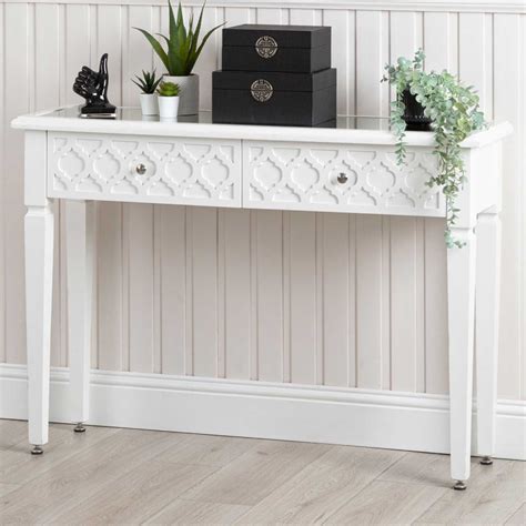 Casablanca White Wood Console Table Deccori Home