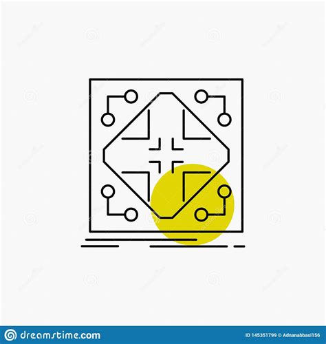 Data Infrastructure Network Matrix Grid Line Icon Stock Vector