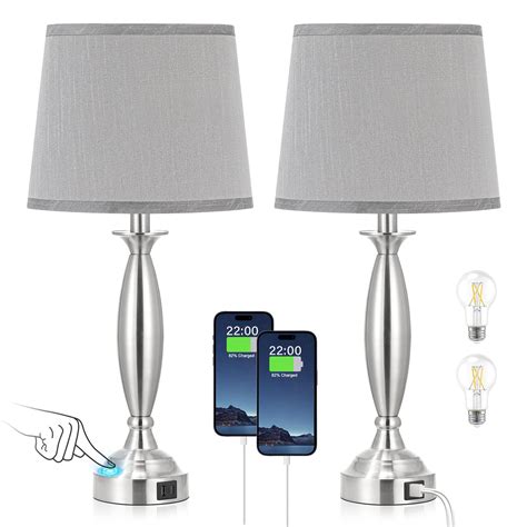 Bedrooms Touch Control Bedside Lamp With Usb C A 3 Way Dimmable