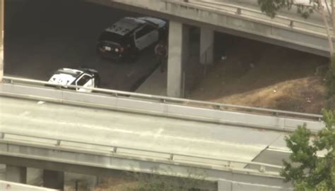 Pursuit Ends Under East La Freeway Overpass After Driver Goes Off Road