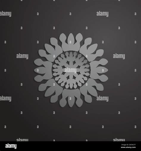 Vector Illustration Mandala Grey Floral Pattern Oriental Silhouette