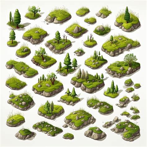 Premium Photo Isometric Green Grass