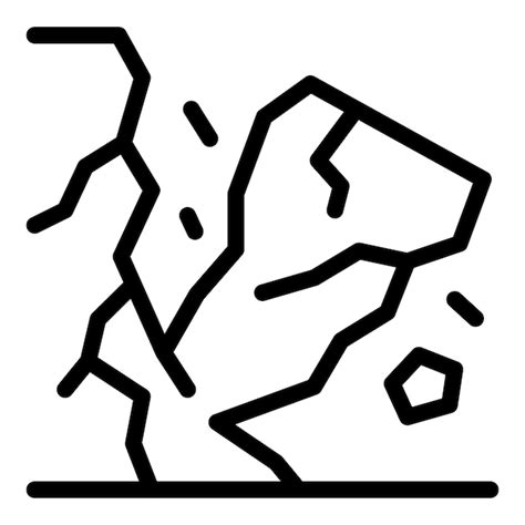 지진 낙석 아이콘 흰색 배경에 고립 된 웹 디자인을 위한 개요 지진 낙석 벡터 아이콘 프리미엄 벡터