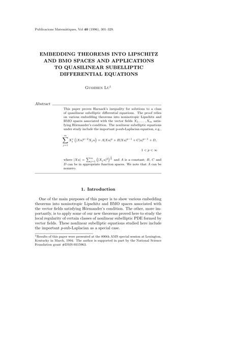 Pdf Embedding Theorems Into Lipschitz And Bmo Spaces And Applications
