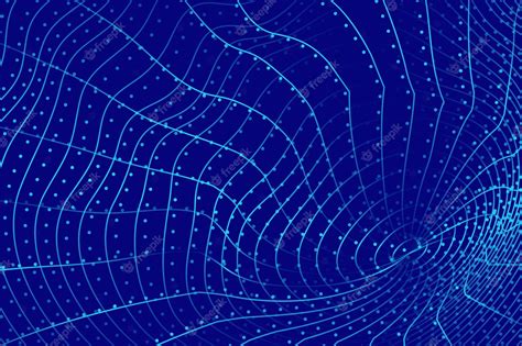 Premium Vector Digital Technology Wave Abstract Background With Dots And Lines Moving In Space