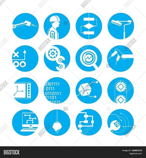 Automated Robot Icons Vector Photo Free Trial Bigstock