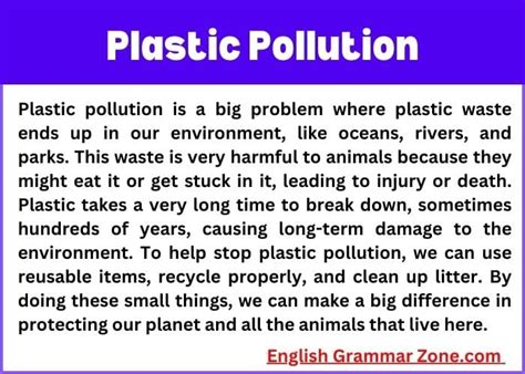 Essential Paragraph On Plastic Pollution And Solutions