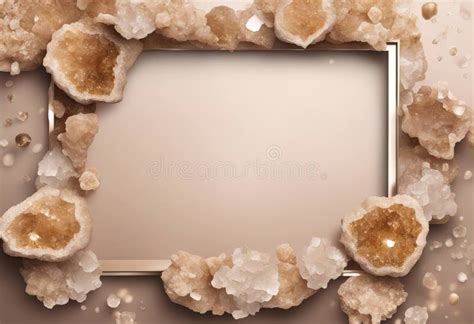 Beige Quartz Geode Design Frame Stylish Taupe Brown Texture Card Stock