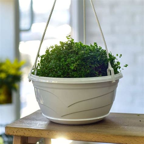 Кашпо пластиковое подвесное 2 75 л D 225 мм без подвеса Венеция белый 5Пл купить по