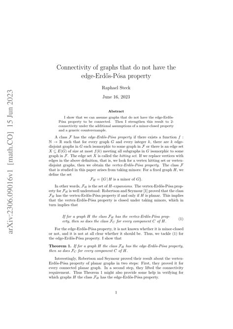 pdf connectivity of graphs that do not have the edge erd h{o}s p {o