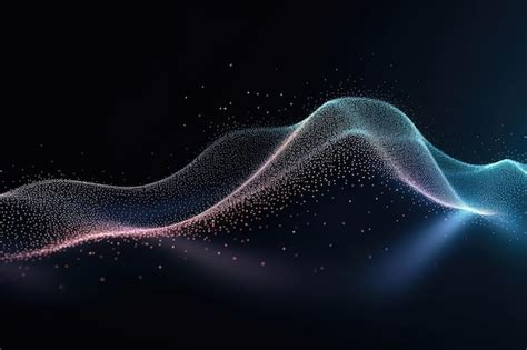 Premium Ai Image Wave Of Dots And Interweaving Of Lines Abstract Background Network Connection