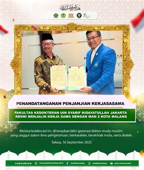 Man 2 Kota Malang Gandeng Fk Uin Jakarta Buka Jalan Siswa Lulusan Madrasah Jadi Dokter Unggulan