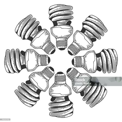 수은 전구 낙서 및 스케치 스타일의 벡터 개념입니다 티셔츠 엽서에 인쇄하기 위한 손으로 그린 일러스트레이션 T 셔츠에 대한 스톡 벡터 아트 및 기타 이미지 Istock