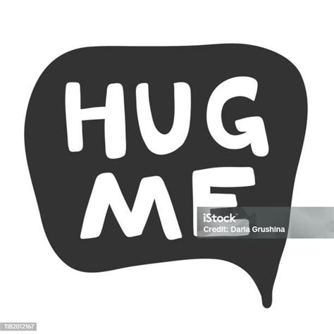 안아 주세요 만화 글자 벡터 손으로 그린 일러스트 스티커입니다 스티커 비디오 블로그 표지 소셜 미디어 메시지 선물 카트 티셔츠 인쇄 디자인으로 좋습니다 T 셔츠에 대한 스톡