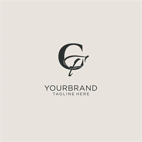 Initials Cf Letter Monogram With Elegant Luxury Style Corporate Identity And Personal Logo