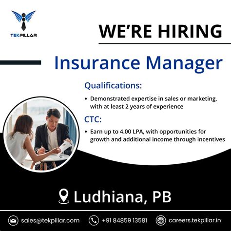 Tekpillar® On Linkedin Jobopening Careeropportunity Insurancemanager Tekpillar Tekpillarjobs