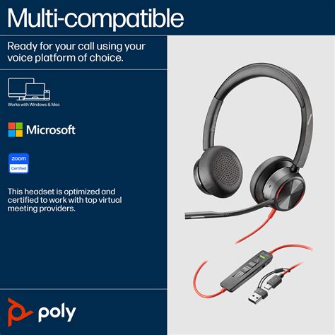 Poly Blackwire 8225 Stereo USB C Headset USB C A Adapter 2071 In Distributor Wholesale Stock