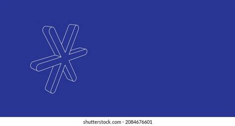 Outline Large Astrological Sextile Symbol Made Stock Vector Royalty