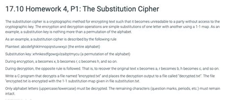 Solved Homework P The Substitution Cipher The Chegg