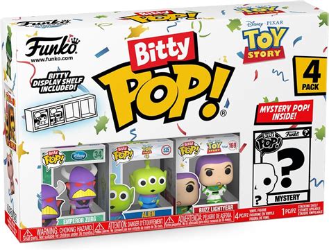 Set 4 Figurine Pop Bitty Disney Toy Story Emperpr Zurg Alien