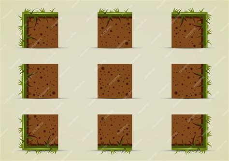 Premium Vector Ground Sprites With Grass