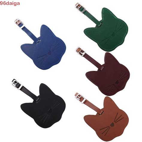 Daiga แท็กกระเป๋าเดินทาง หนัง Pu รูปแมว กระเป๋าเดินทางแบบนุ่ม ที่อยู่ Baggage ชื่อ แท็ก Boarding