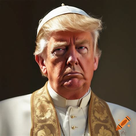 Portrait Of Donald Trump Wearing A Popes Hat And Robes On Craiyon