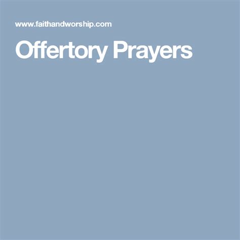 Offertory Prayers Offertory Prayer Prayers Christian Prayers