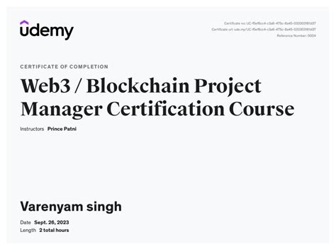 varenyam singh baghel on linkedin udemy course completion certificate