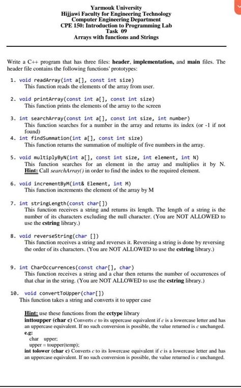 Solved Yarmouk University Hijjawi Faculty For Engineering