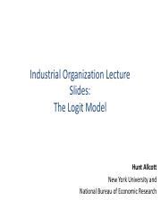 Allcott IO Lecture Slides Logit Pdf Industrial Organization Lecture Slides The Logit Model