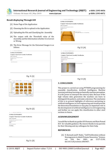 irjet classification of assembly w section using artificial