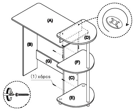 Furinno 11181 Compact Computer Desk Assembly Manual Manualslib