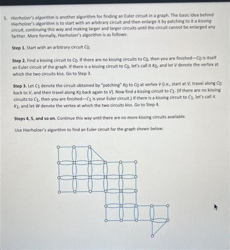 solved hierholzer s algorithm is another algorithm for