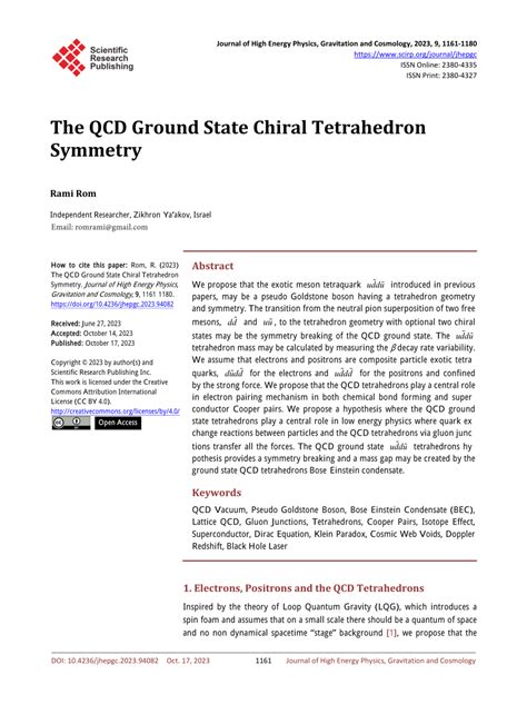 Pdf The Qcd Ground State Chiral Tetrahedron Symmetry